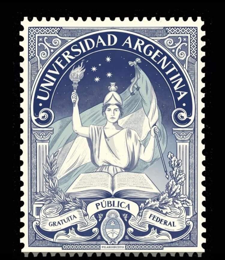 Pilar Dibujito Diseñadora de Estampilla Universidad Argentina que se hizo Viral - MERCADO FILATELIA